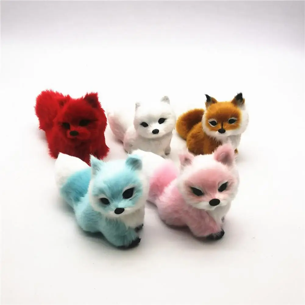 Fox Model Toy Mini Cute Simulation Animal Figure Desktop Ornament Faux ...