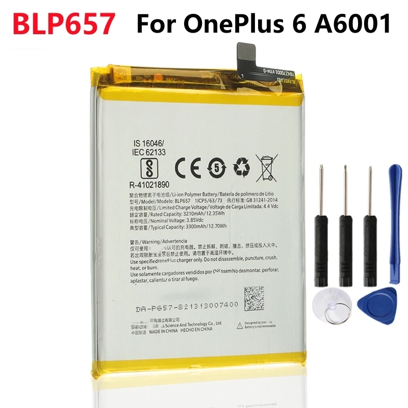 Original-Phone-Battery-BLP657-For-OnePlus-6-One-Plus-A6001-A6000-A6003 ...