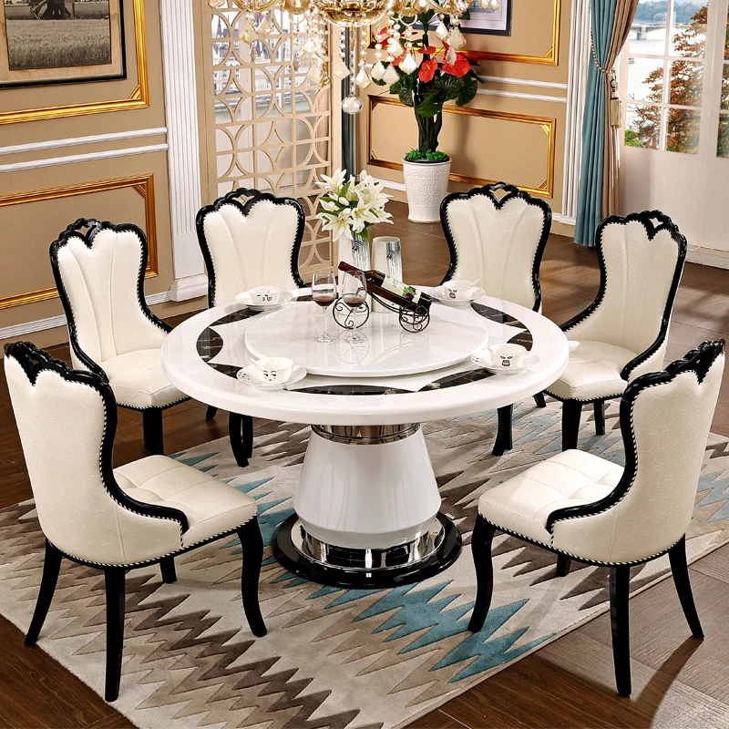 Side Round Dining Table Console Center Luxury Lounge Portable Dining ...
