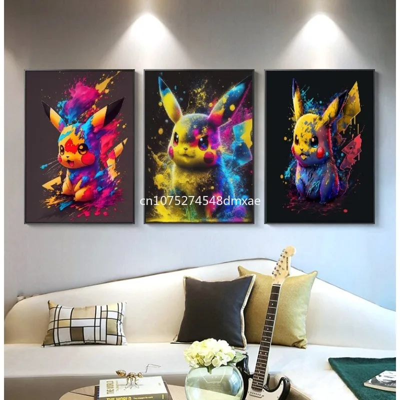 Japan-Comics-Pokemon-Pikachu-Canvas-Painting-Anime-Figure-and-HD ...