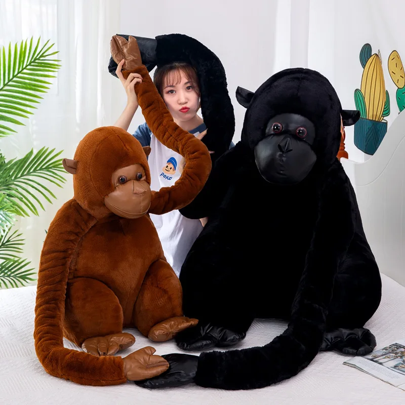 Dua Warna Mainan Mewah Gorila Mainan Boneka Monyet Lengan Panjang ...