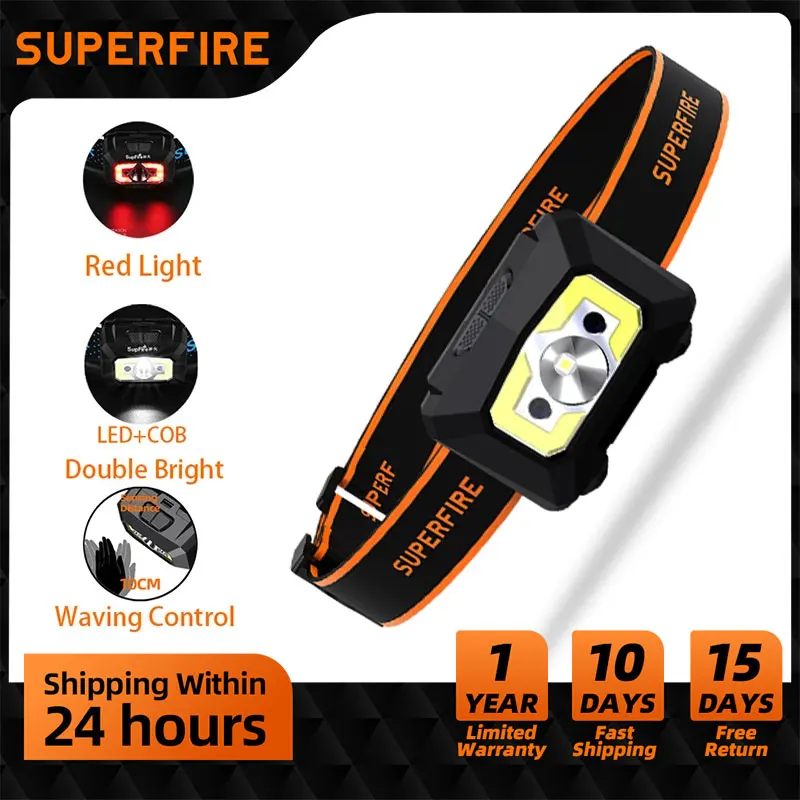 SUPERFIRE-Mini-LED-COB-Headlamp-High-Power-Rechargeable-Head-Lamp-Headlight-Sensor-Head-Light ...