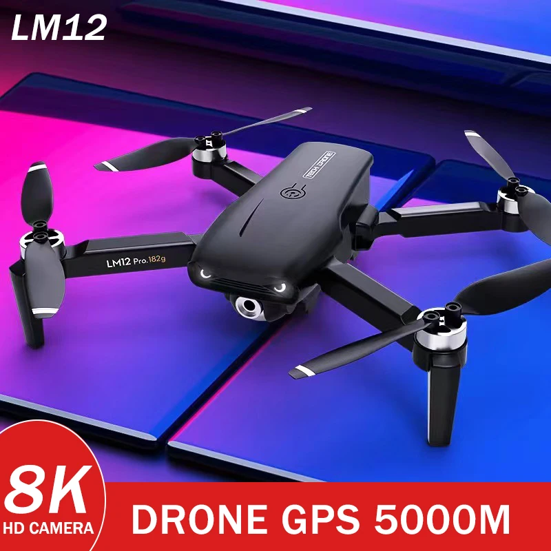 LM12 Pro Mini Drone GPS Professional Video 4K 5G Wifi FPV Dron with 8K ...