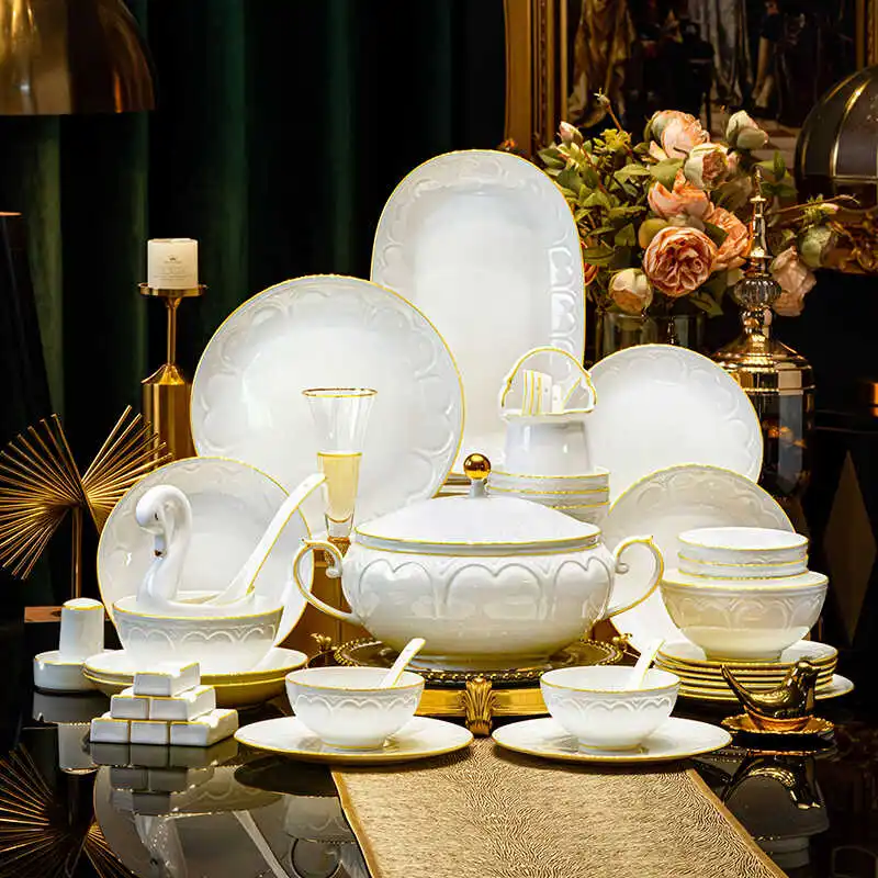 72-pieces-European-Tableware-Set-Luxury-Dinnerware-Set-Bone-China-Bowl ...