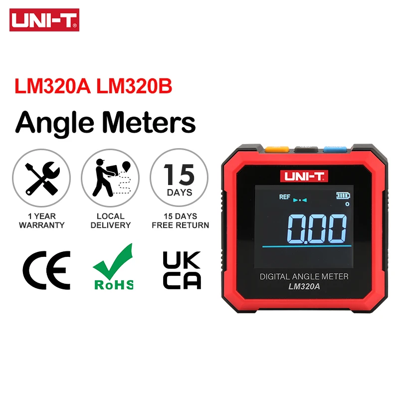 UNI-T-LM320A-LM320B-Angle-Meter-Magnetic-Inclinometer-Digital-Protractor-Angle-Finder-Bevel-Box ...