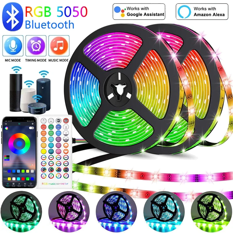 Tira-de-Luces-LED-RGB-SMD-5050-2835-cinta-de-l-mpara-Flexible-bricolaje ...