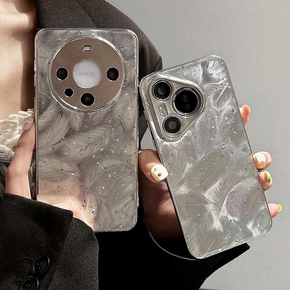 Bling-Feather-Phone-Case-For-Huawei-P70-P60-P50-P40-Mate-40-50-60-Honor ...