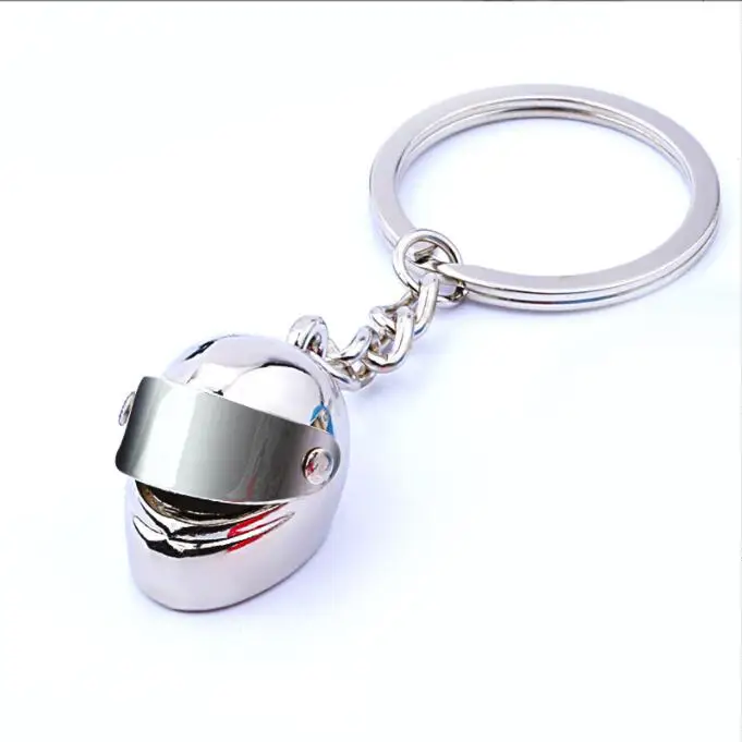 Helmet Keychain Metal Motorcycle Helmet Key Chain Fashion Stereo ...
