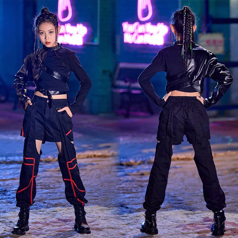 Black-Girls-Jazz-Dance-Clothing-Children-Cool-K-Pop-Hip-Hop-Street ...