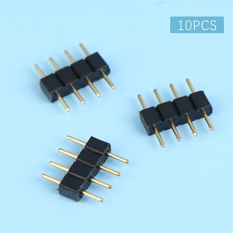 10Pcs 4 Pin RGB Connector Adapter Pin Male Type Double 4Pin For RGB ...