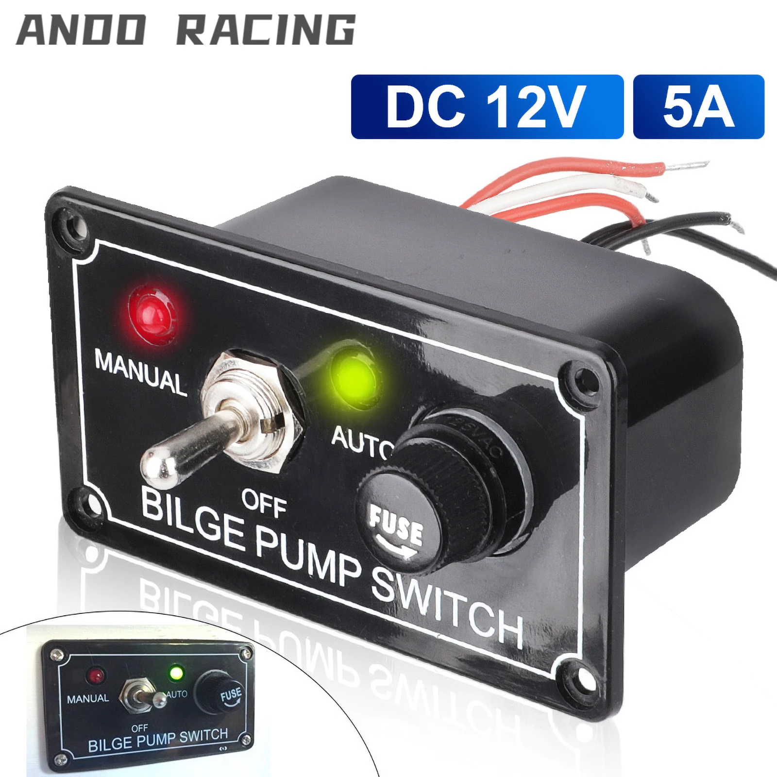 High-Quality-3-Positions-Pump-Switch-Panel-Marine-DC-12V-With-Fuse-LED ...