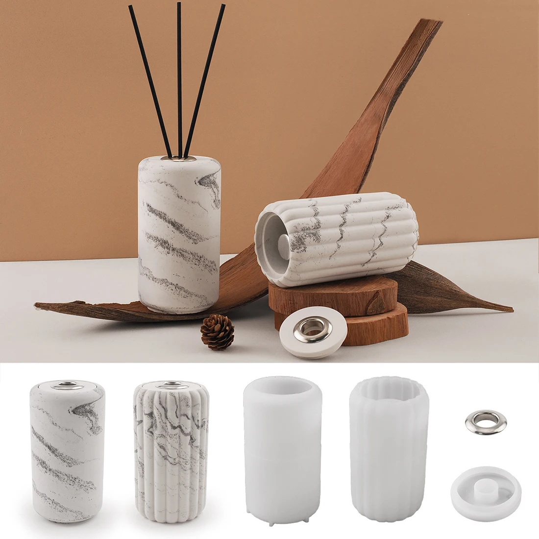 Creative Circular Vase Epoxy Resin Silicone Mold Aromatherapy Diffuser ...
