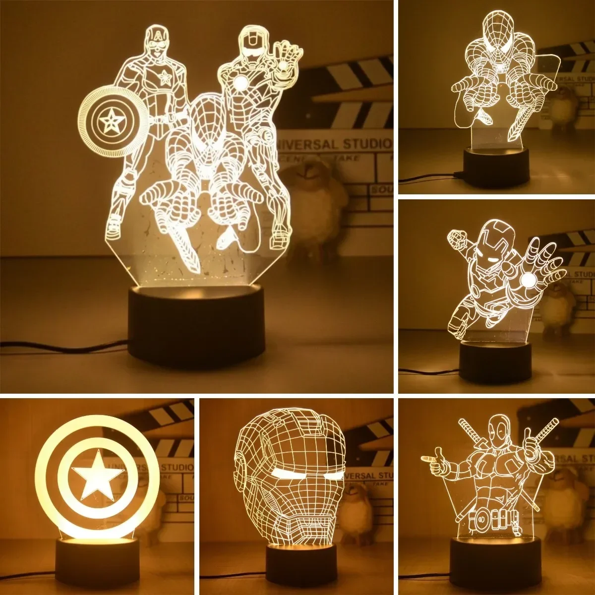 Marvel-Anime-Night-Light-SuperHeros-Ironman-Decoration-Bedroom-Warm ...