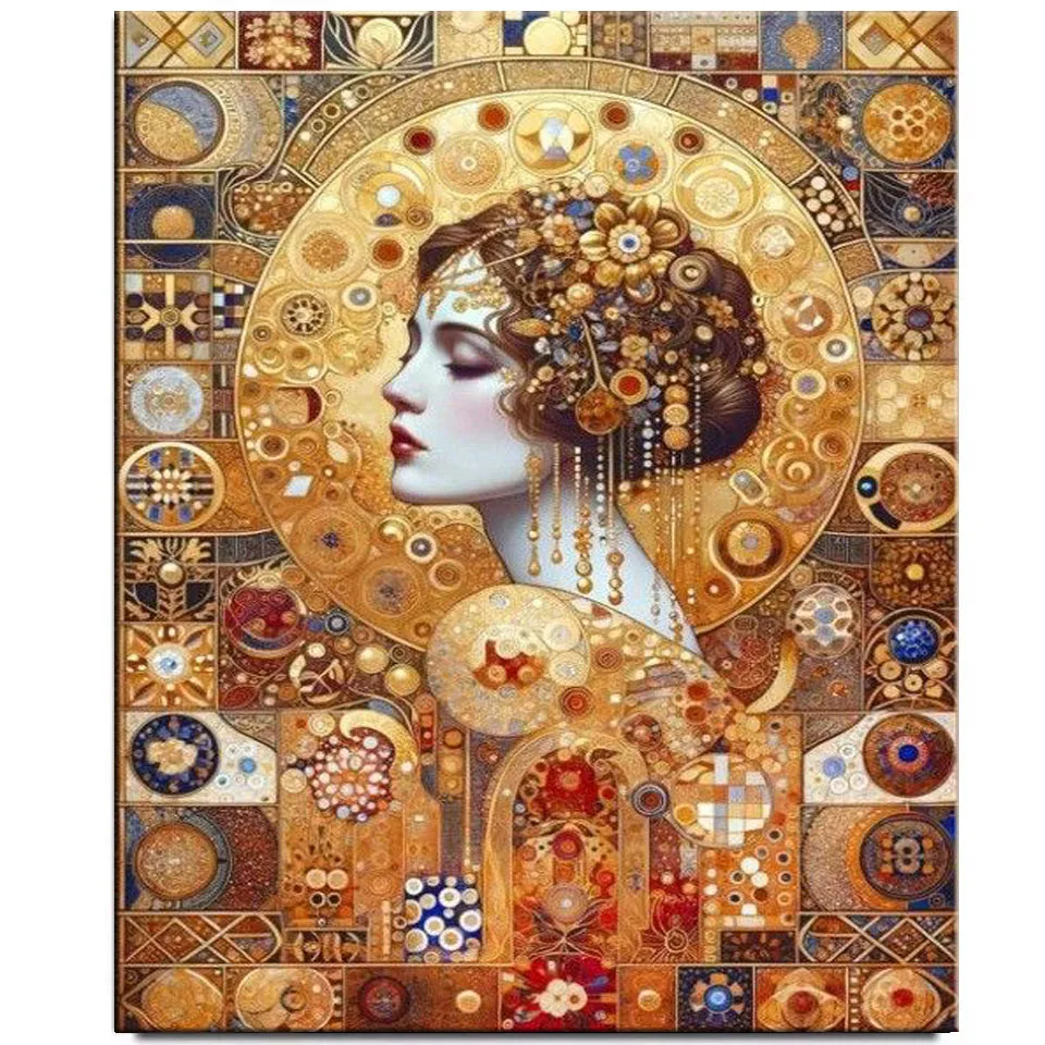 Klimt Style Golden Beautiful Woman Diamond Painting new 2024 Full ...