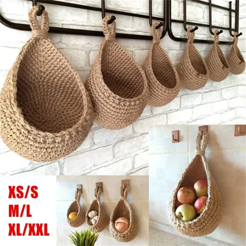 Wall-mounted-Vegetable-Basket-Fruit-and-Sundry-Basket-Natural-Wicker ...