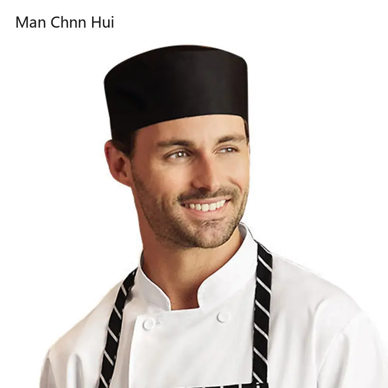 Hotel Man Chef's Hat Japanese-Style Black Kitchen Cap Sushi Restaurant ...