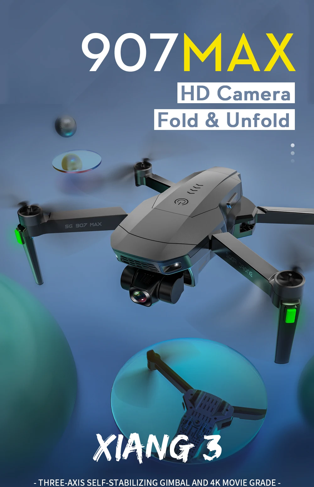 SG907 MAX GPS Drone - 4K HD Dual Camera FPV With 3-Axis Gimbal Support ...