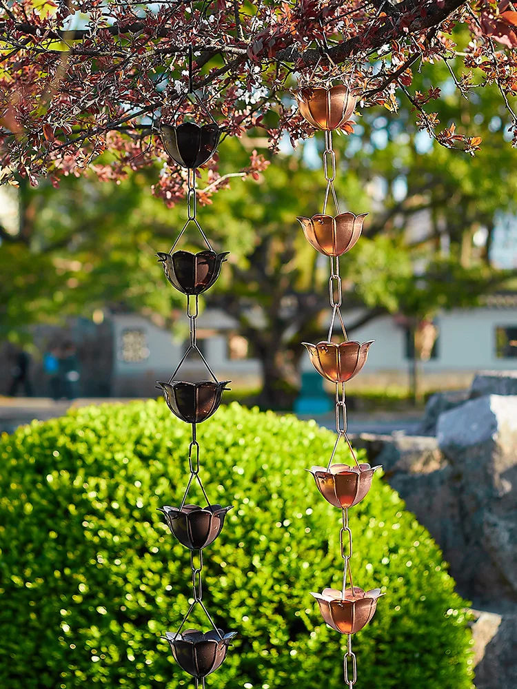 Outdoor-Rainwater-Chain-Japanese-Style-Eaves-Locked-Higashi-Villa ...