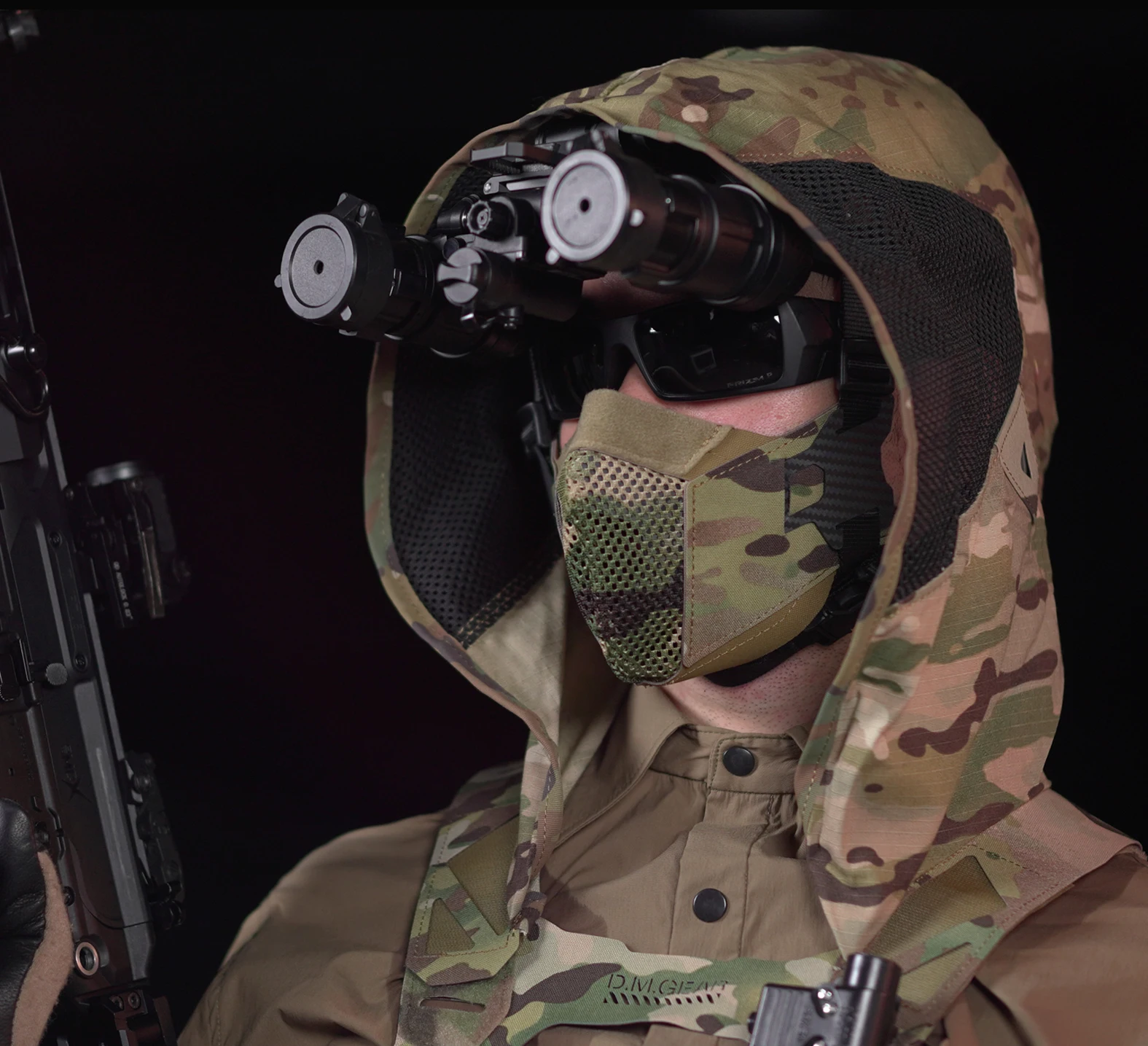 Tactical Mask Actual Person CS Half-Face High Elastic Breathable ...