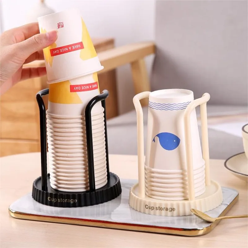 1PC Simple Style Disposable Cup Storage Shelf Paper Cup Storage Shelf ...