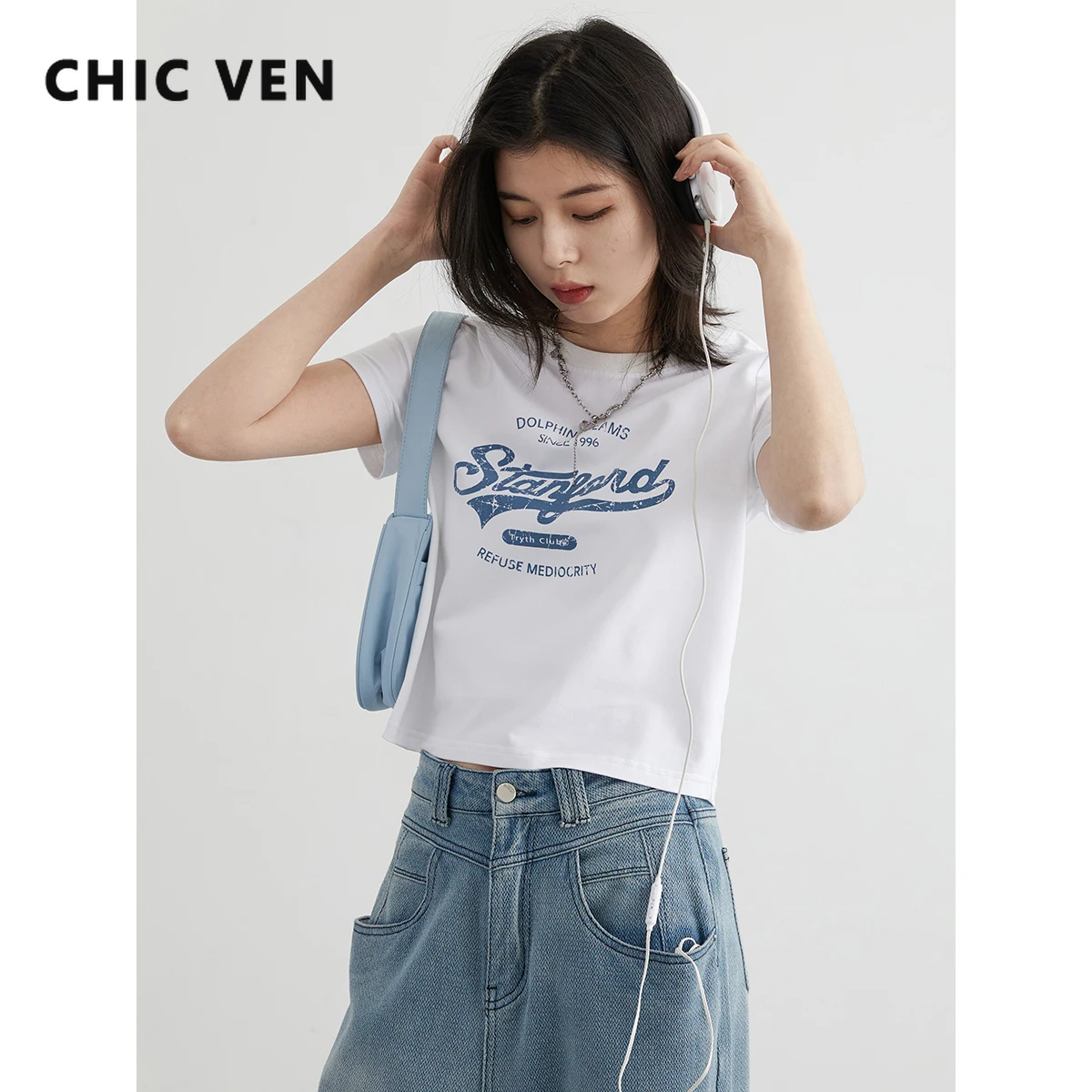 CHIC-VEN-Women-T-Shirts-New-Casual-O-Neck-Short-Sleeved-Letter-Printed ...