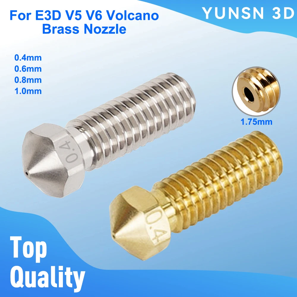 Volcano Brass Nozzle for E3D V5 V6 M6 Extra Lengthen Copper Nozzle 1 ...