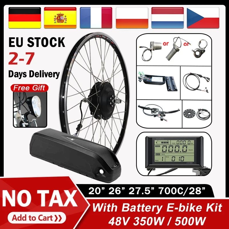 Front Wheel Electric Bicycle Conversion Kit - 48v 500w Ebike Conversion ...