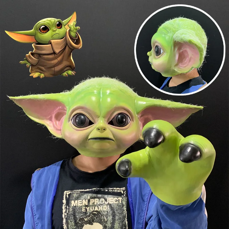 Disney-Mandalorian-Grogu-Cosplay-Props-Latex-Face-Mask-Anime-Halloween ...