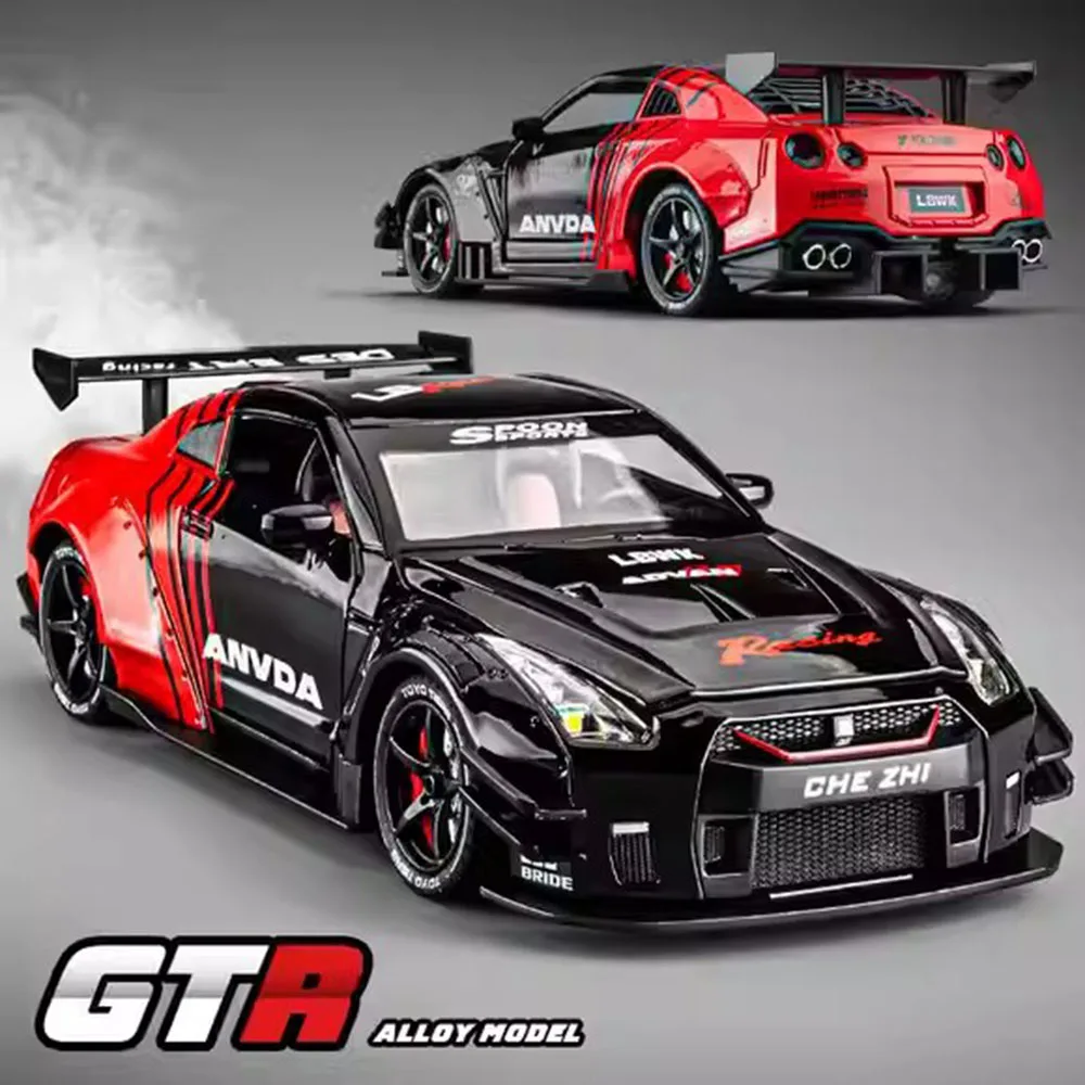 1:24 GTR Alloy Car Toys Diecast Model Spray Version Front Wheel ...