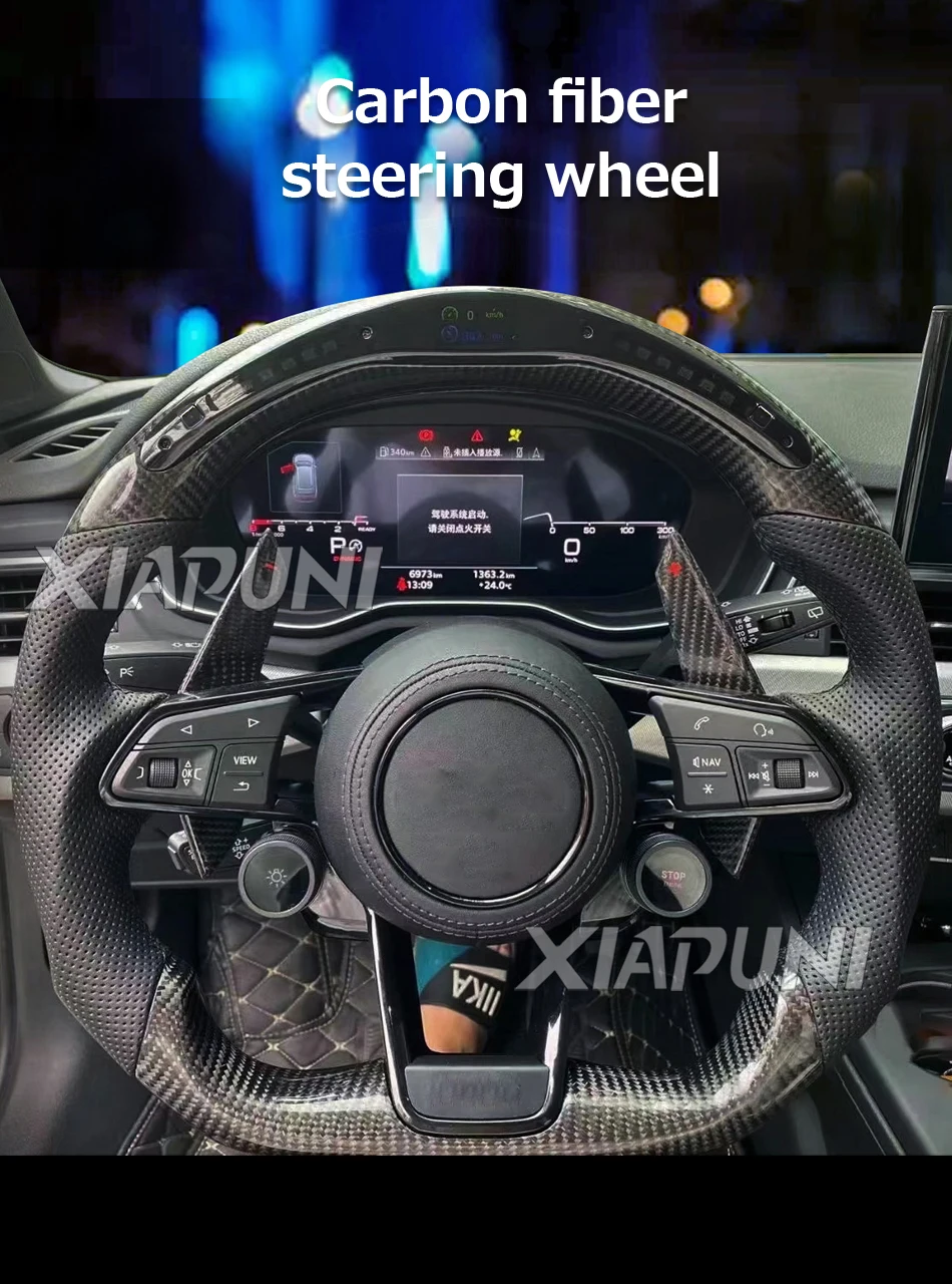 Customized LED Carbon Fiber Steering Wheel Compatible with Audi R8, TT ...