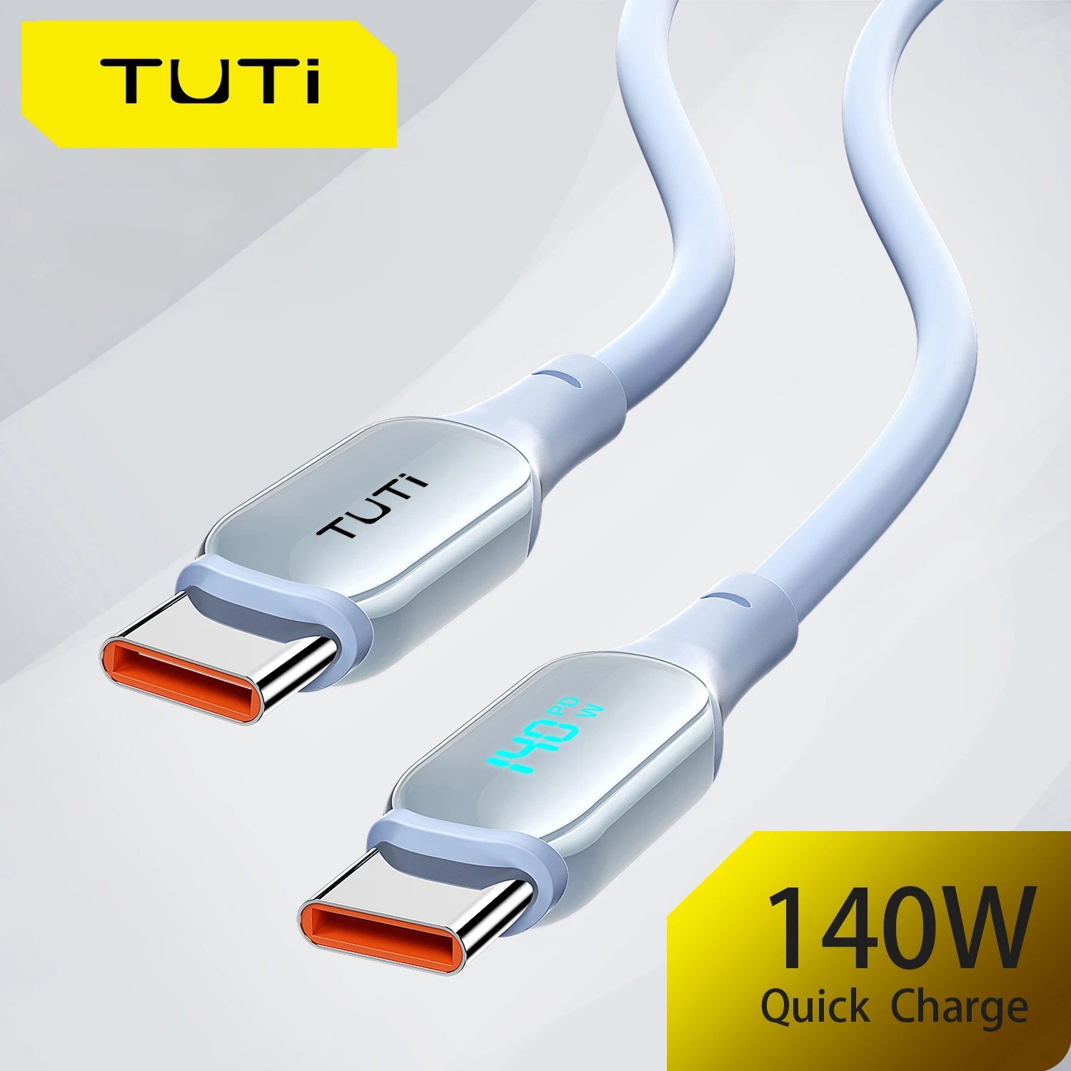 TUTi-140W-USB-C-to-USBC-Cable-WithLED-Display-USBC-Fast-Charging-Cable ...