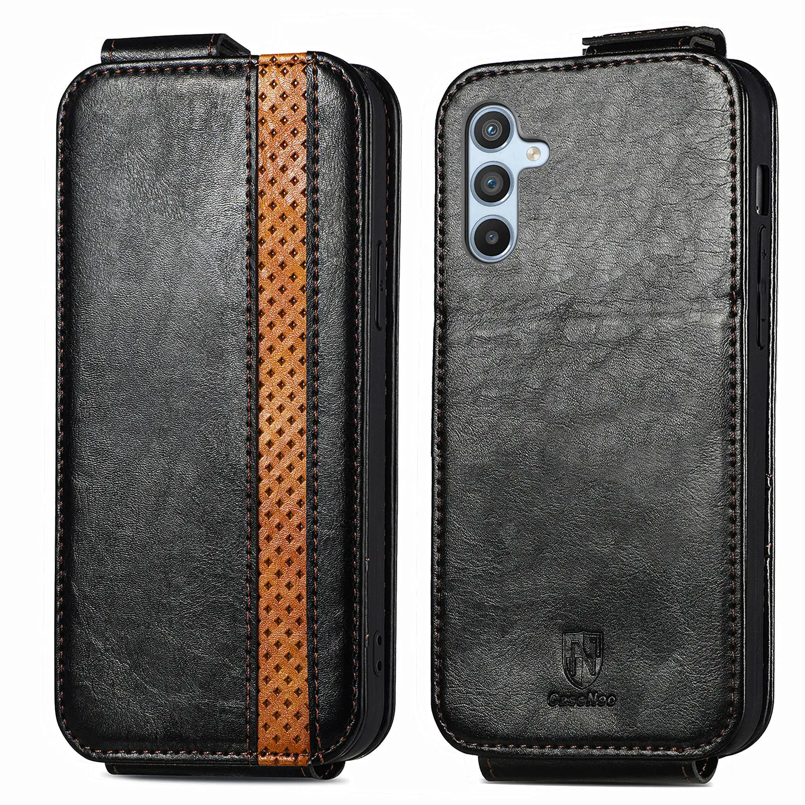 Coque de téléphone portable pliable et rabattable, en cuir, pour ...