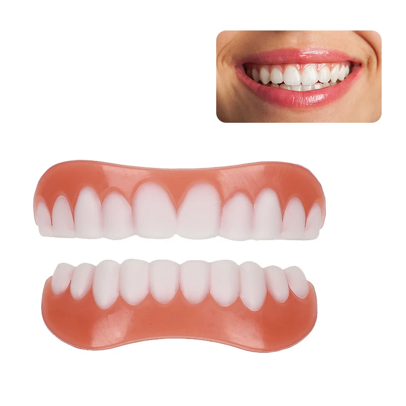 Smile-Teeth-Fake-Braces-Lower-and-Upper-Fake-Teeth-Veneer-Silica-Gel ...