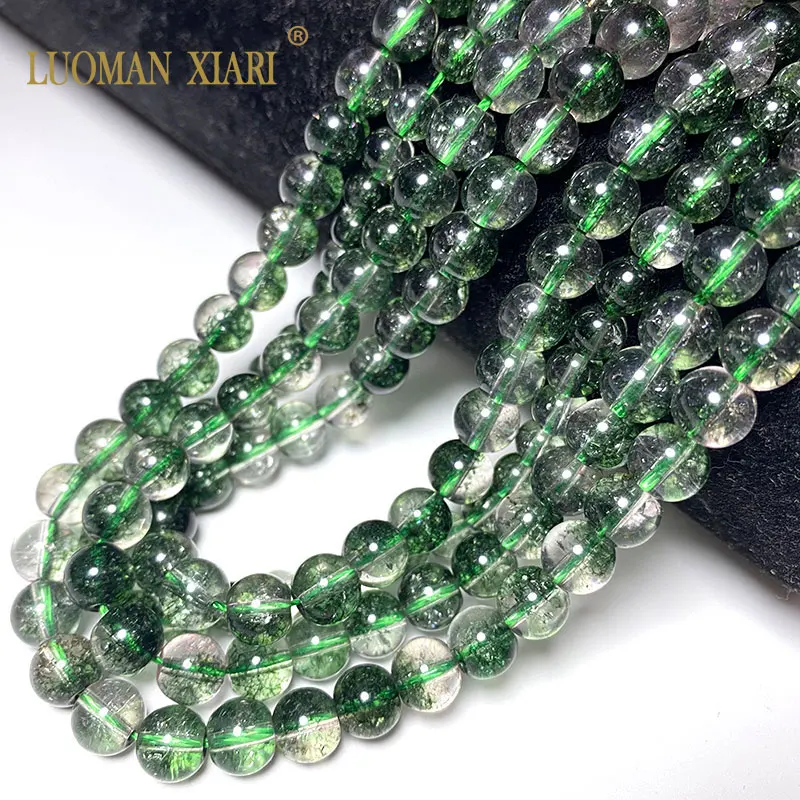 Wholesale-Natural-Green-Ghost-Crystal-Loose-Round-Stone-Beads-for ...