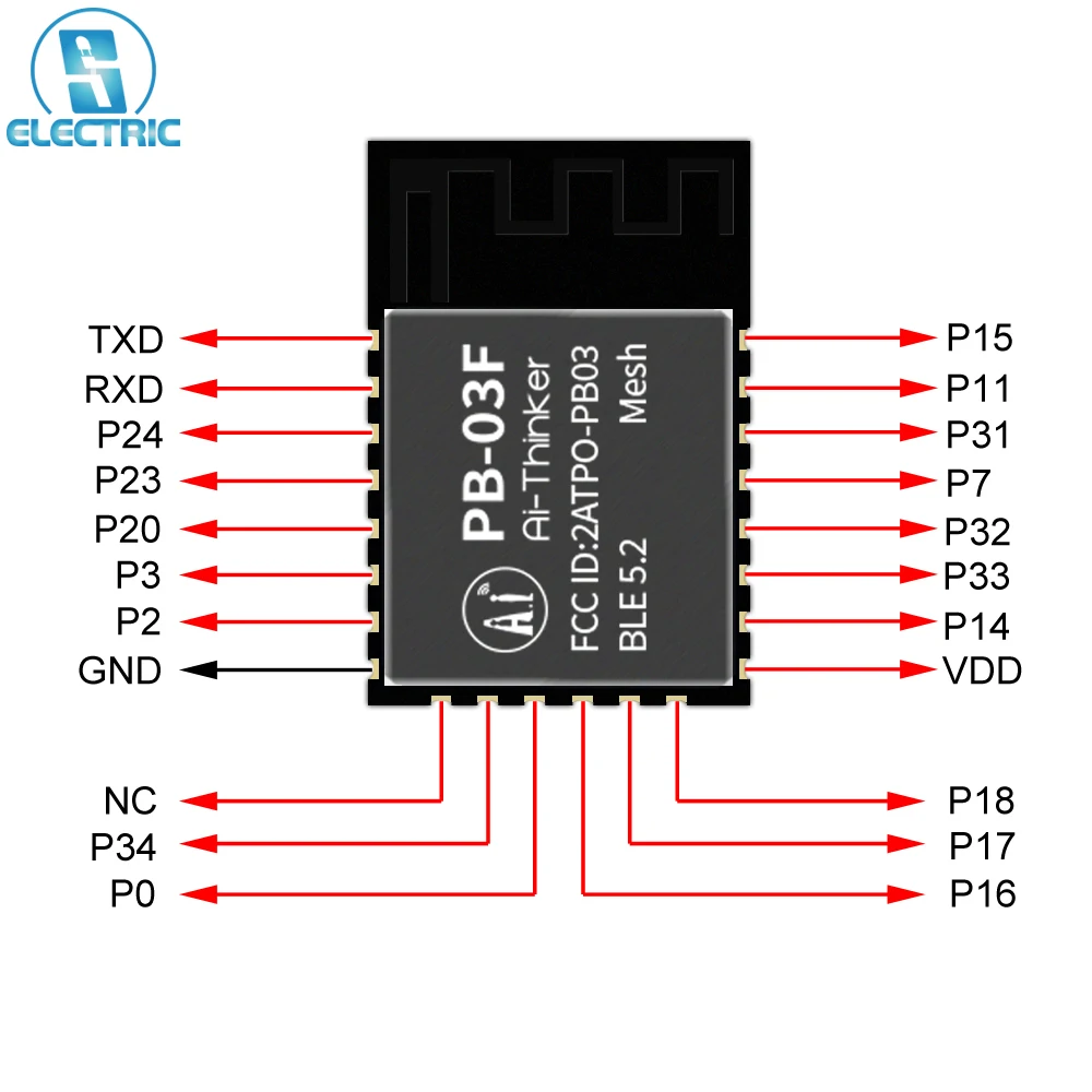 Wireless Bluetooth Transceiver Ble5.2 Low Power Module Phy6252 Pb-03f - Integrated Circuits ...