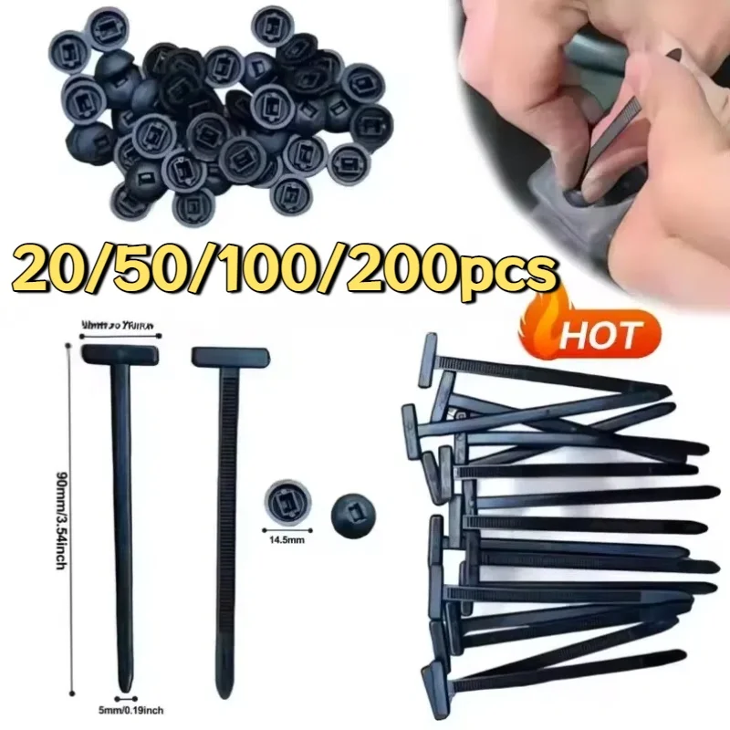200pcs Universal Cable Zip Tie Plastic Flange Nylon Self Locking Fixing ...