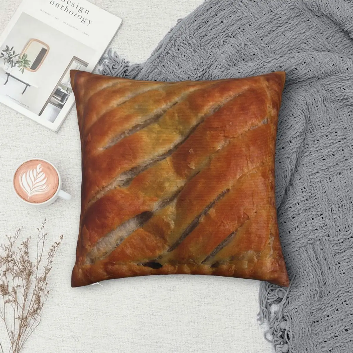 Greggs Steak Bake Square Pillowcase Pillow Cover Polyester Cushion ...