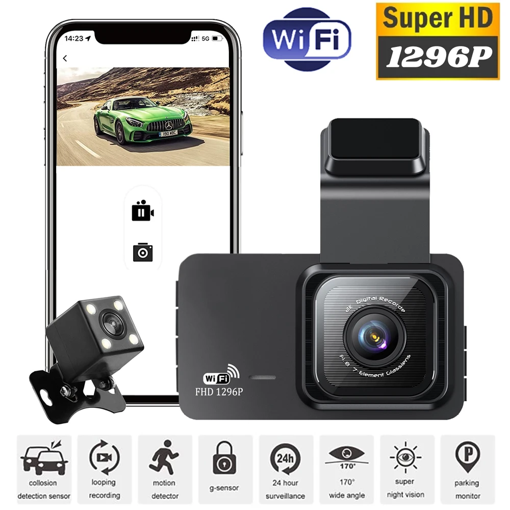 Car-DVR-Dual-Lens-WiFi-Dash-Cam-Vehicle-Black-Box-HD-1080P-Auto-Drive ...