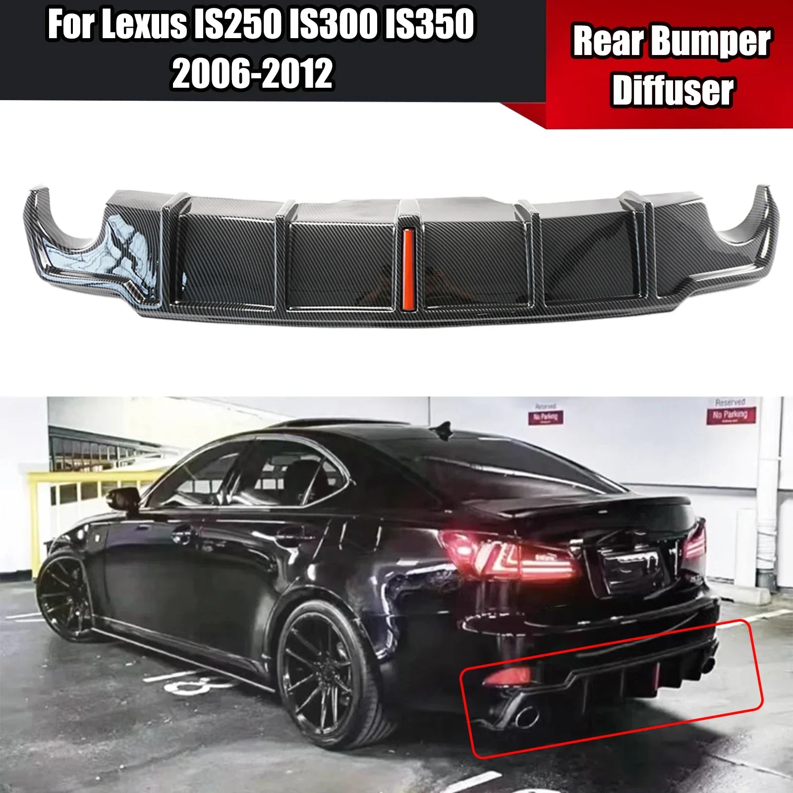 Rear-Bumper-Diffuser-With-Pilot-Led-Light-For-Lexus-IS250-IS300-IS350 ...
