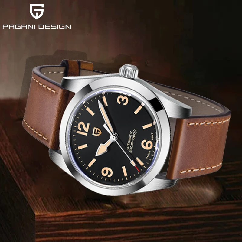PAGANI DESIGN 36MM Men's Classic Vintage Automatic Mechanical Watch ...