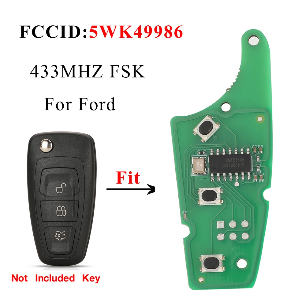 jingyuqin FCCID 5WK49986 433MHZ FSK 3 Buttons Remote Key Circuit Board ...
