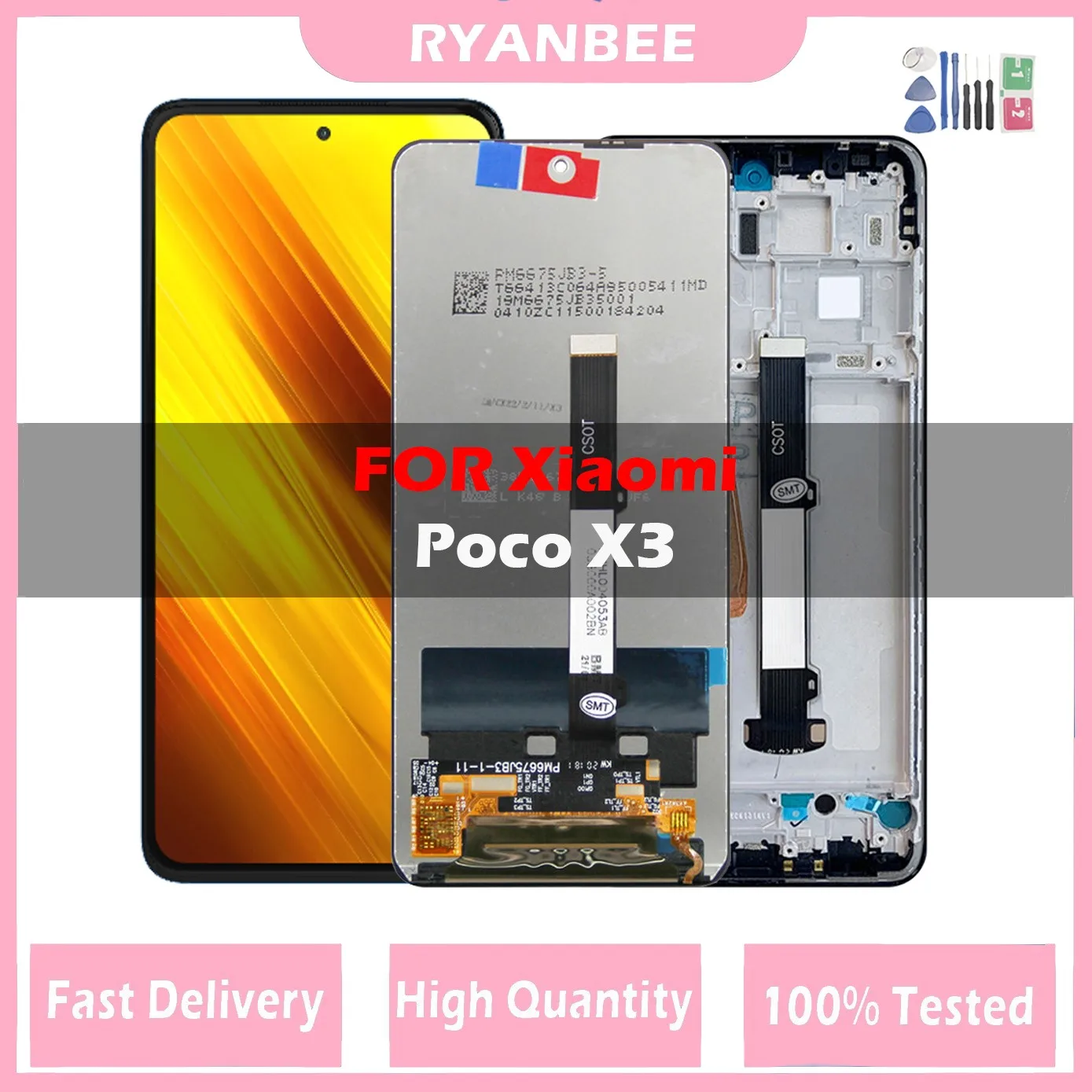 Original LCD 6.67" For Xiaomi POCO X3 Pro Display Touch Screen For POCO X3 NFC LCD Digitizer ...