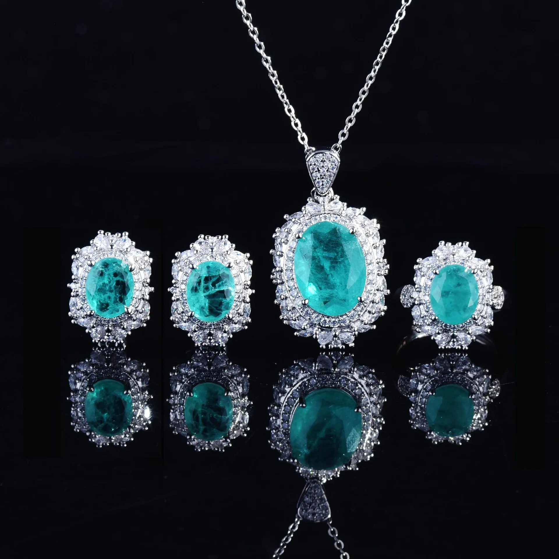 Silver-Oval-Shape-Paraiba-Tourmaline-Gemstone-Jewelry-Set-for-Women ...