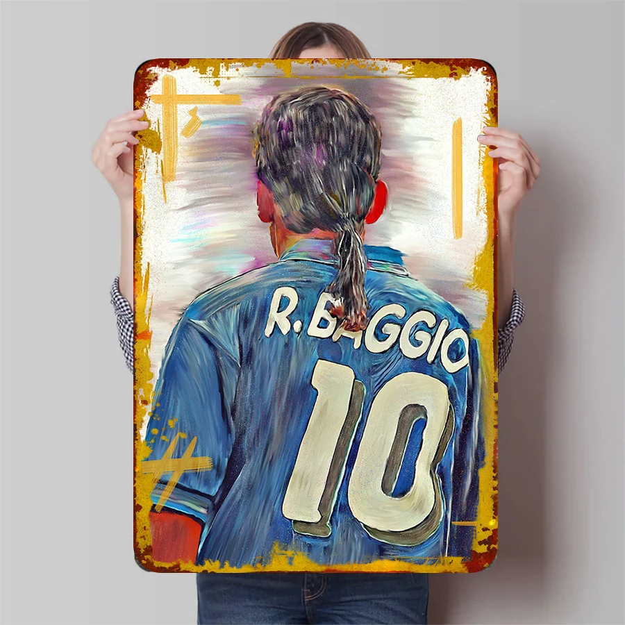 Roberto Baggio 10 Jersey Artwork Iron Painting Football Legend Decor ...