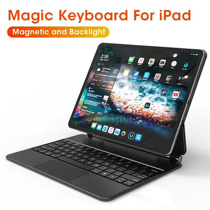 Teclado-M-gico-com-Retroilumina-o-Caixa-Magn-tica-Teclado-Coreano-iPad ...