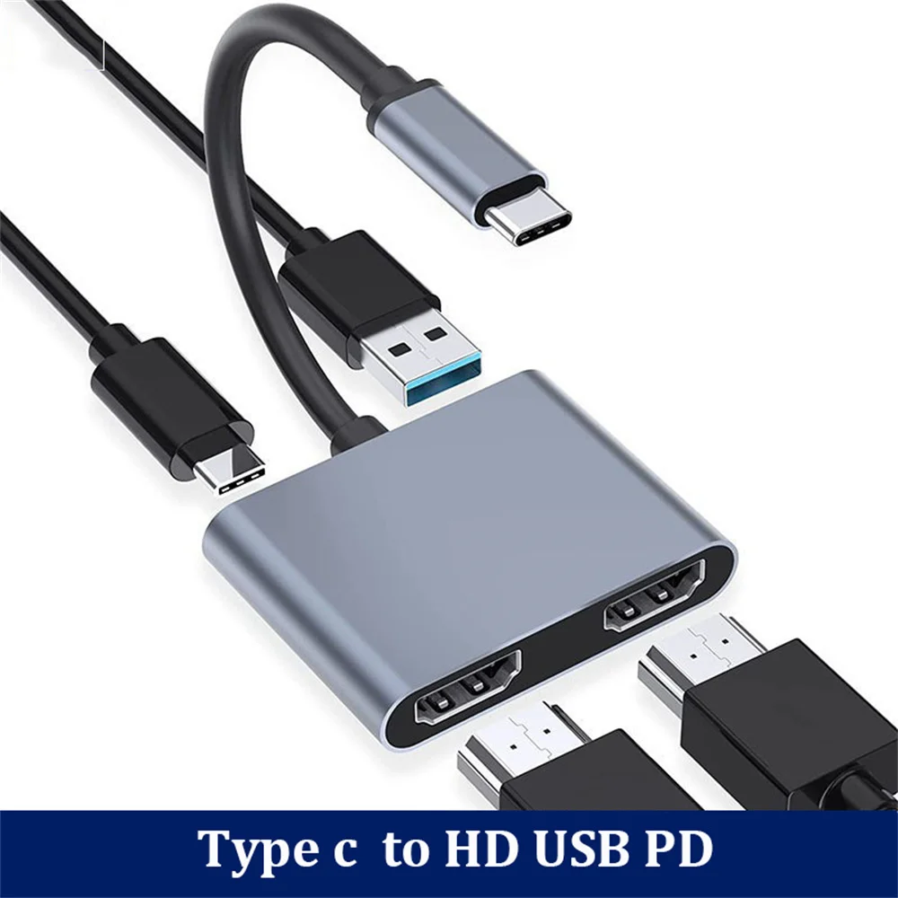Estaci-n-de-acoplamiento-tipo-C-HUB-USB-C-4-en-1-a-HDMI-adaptador ...