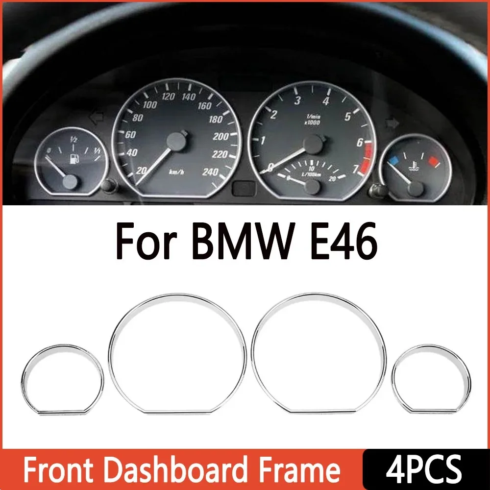 4PCS-For-BMW-E46-Accessories-Chrome-Gauge-Dash-Dial-Rings-Bezel-Trim ...