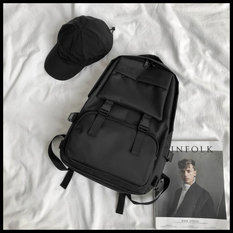 Black-Schoolbag-Large-capacity-Tooling-Female-High-School-Harajuku ...