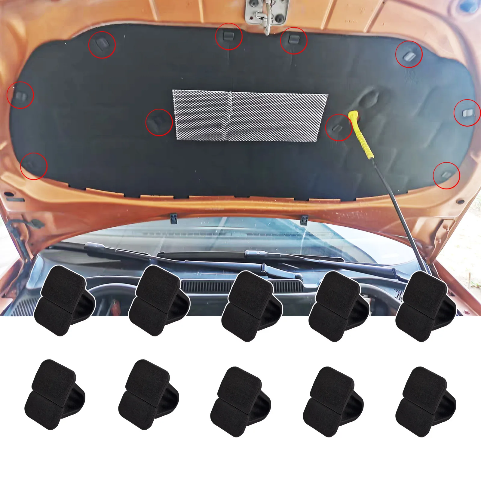 10PCS-Car-Hood-Bonnet-Insulation-Clip-Rivet-Retainer-For-VW-Polo-Tiguan ...