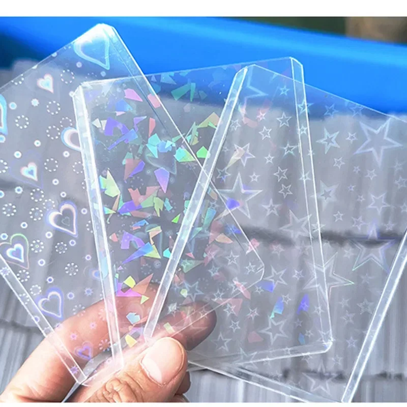 10 pcs/lot Transparent Laser Hard Card Sleeve Card Film Sleeves for ...